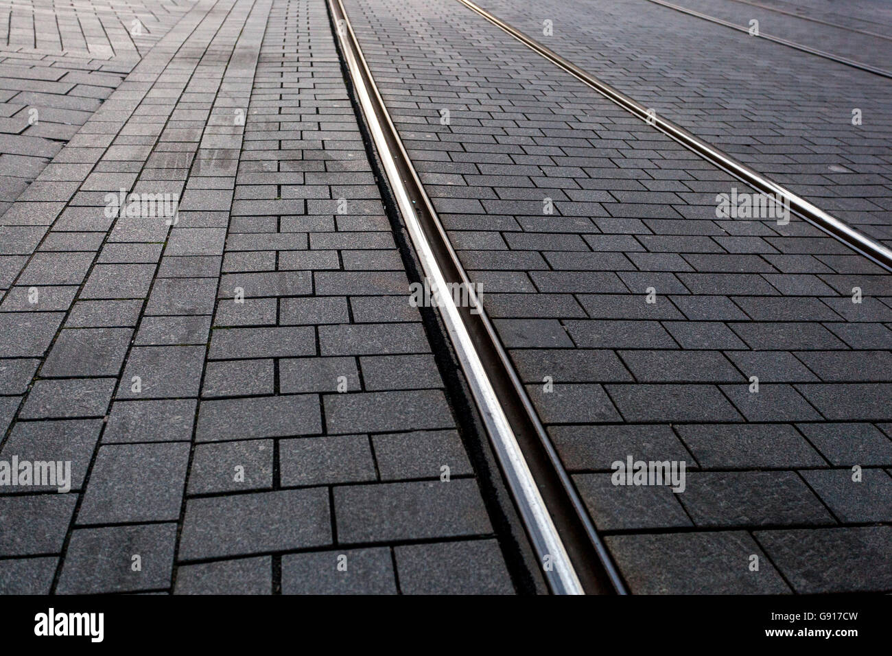 The tram track Stock Photo - Alamy