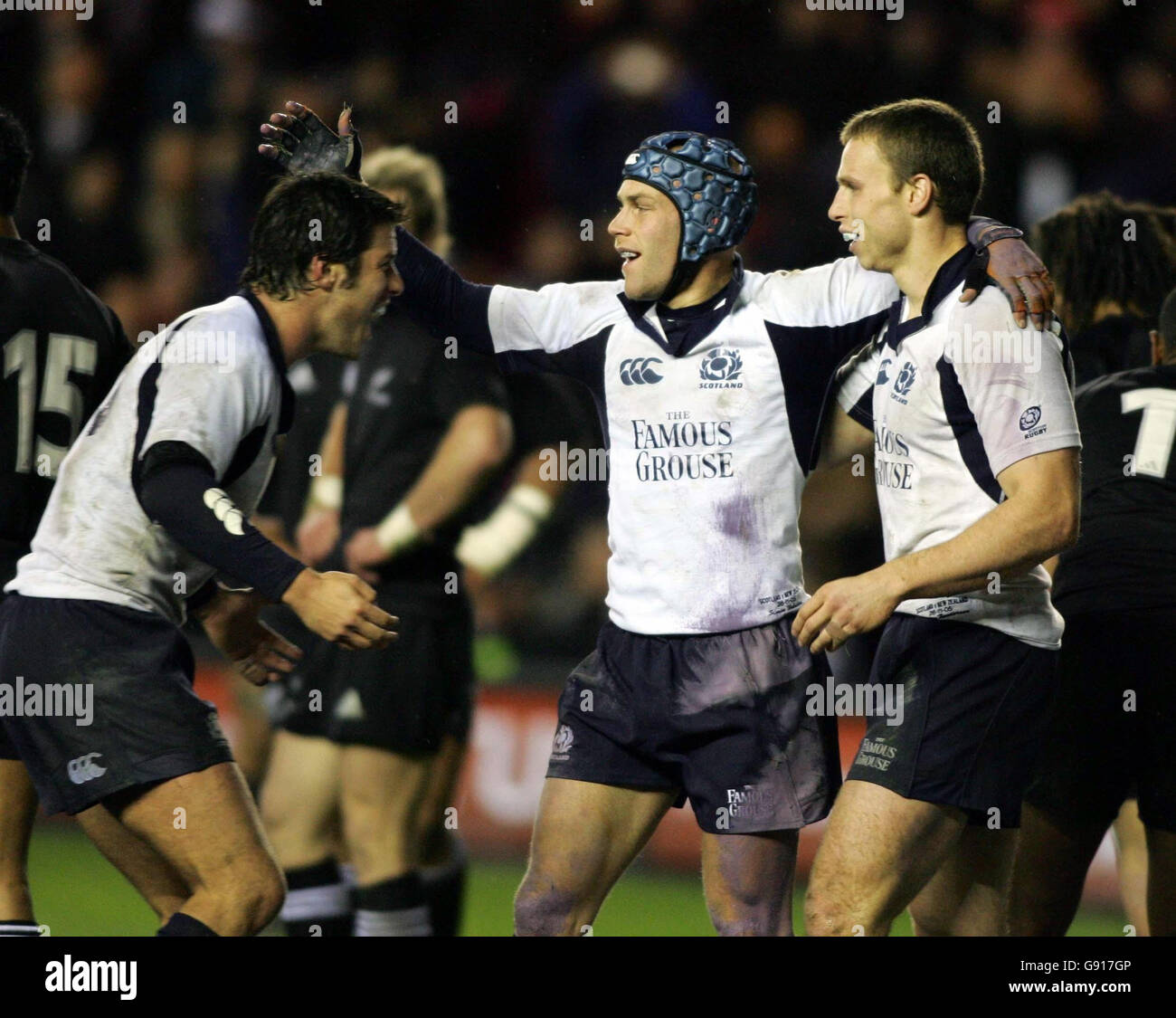 Scotland's Simon Webster (C) celebrates scoring a try against New ...