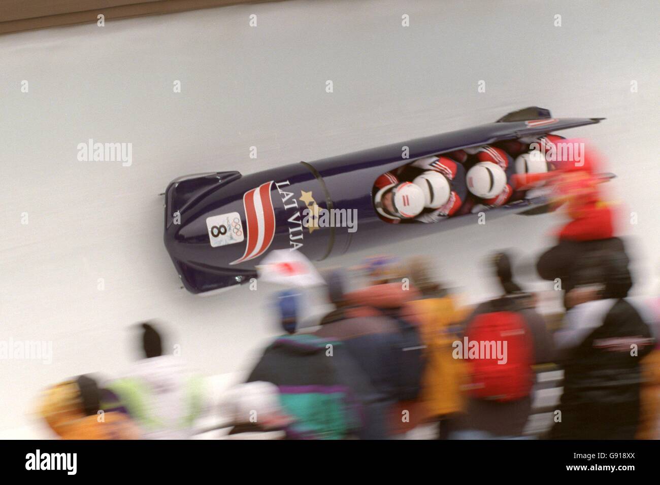 Bobsleigh - Winter Olympics - Nagano 1998 - Four-Man. The Latvian ...