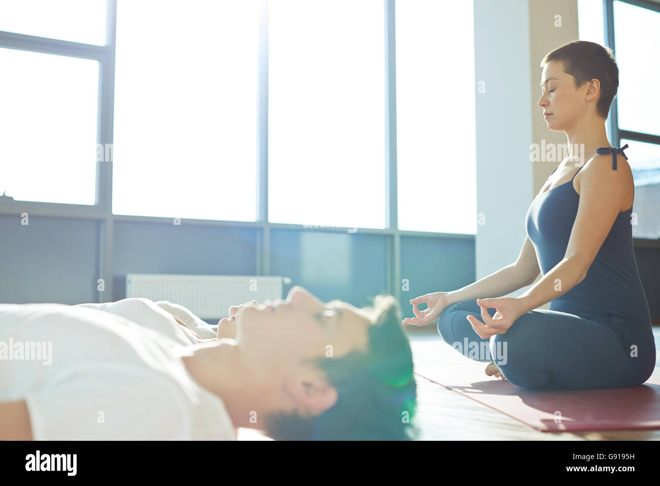 Relaxing after workout Stock Photo - Alamy