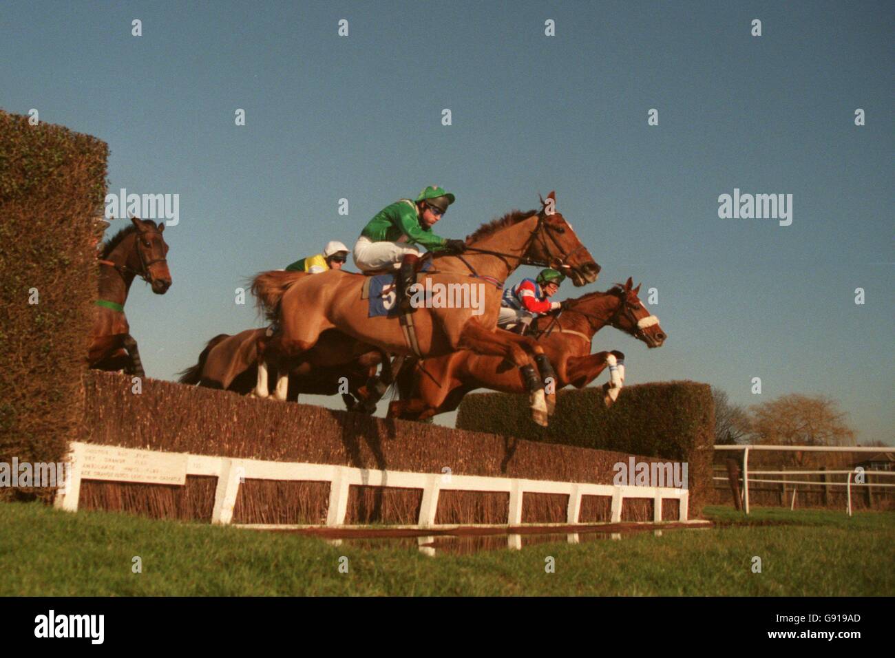 Horse racing leicester races adrian maguire comeback hi-res stock ...