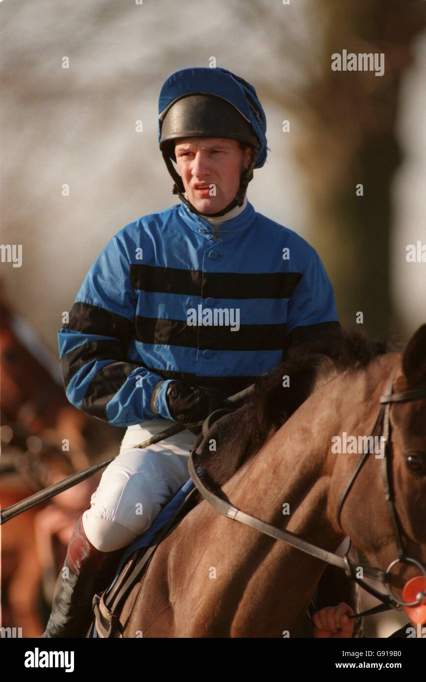 Horse racing leicester races adrian maguire comeback hi-res stock ...