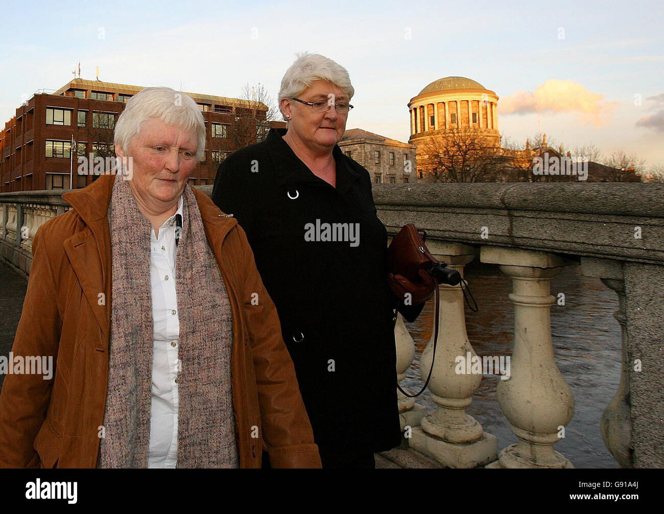Nora Wall (left) leaves The Court of Criminal Appeal in Dublin with an ...