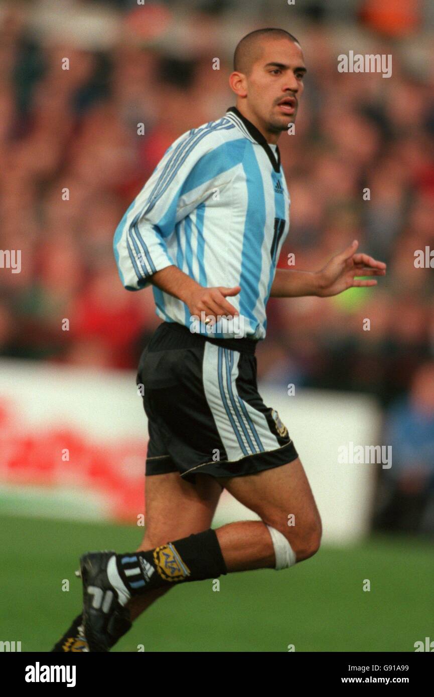 Soccer - Friendly - Ireland v Argentina. Juan Veron, Argentina Stock ...