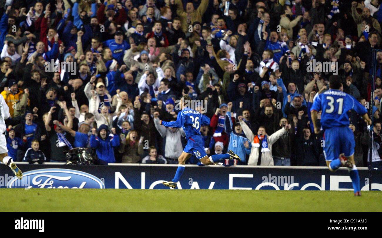 Rangers peter lovenkrands celebrates scoring hi-res stock photography ...