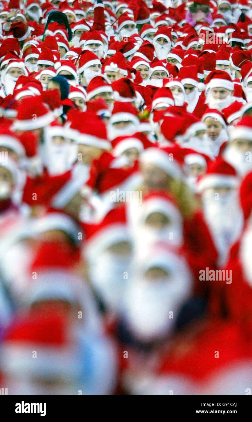 Santas gather in princes street gardens hi-res stock photography and ...