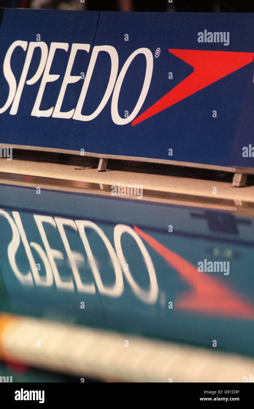 Swimming - World Cup - Sheffield. Speedo Sign Stock Photo - Alamy