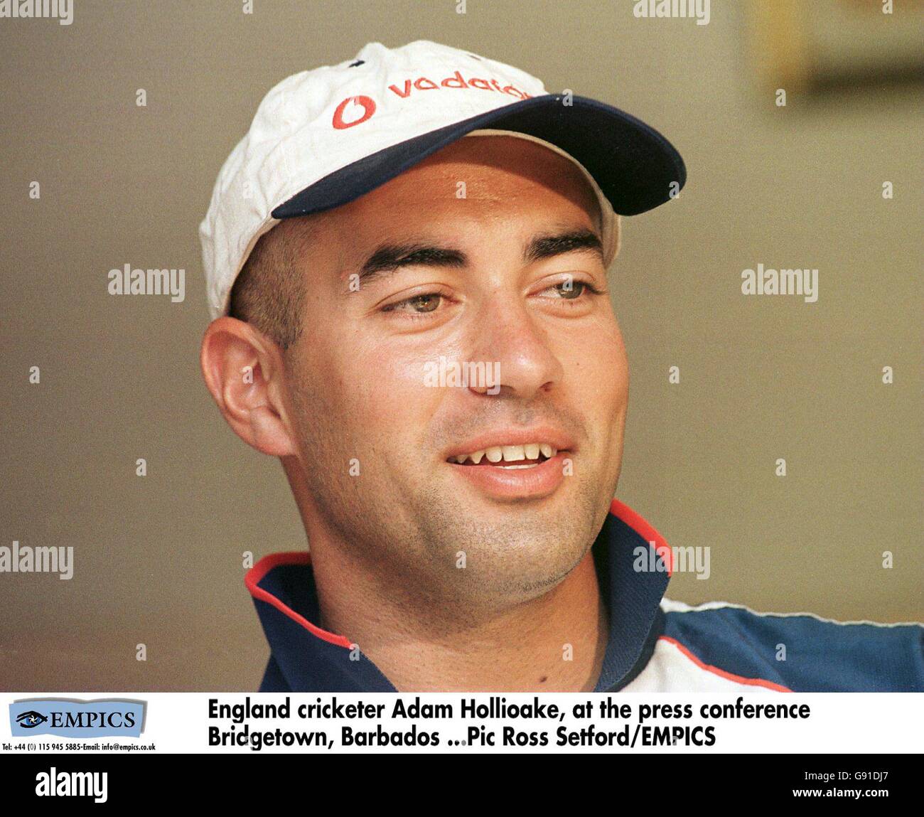 England cricketer adam hollioake at the press conference hi-res stock ...