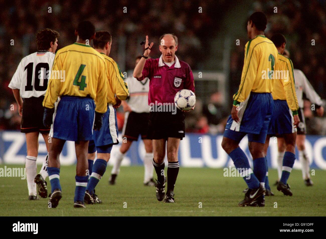 Soccer - Friendly - Germany v Brazil. Referee David R. Elleray, England ...