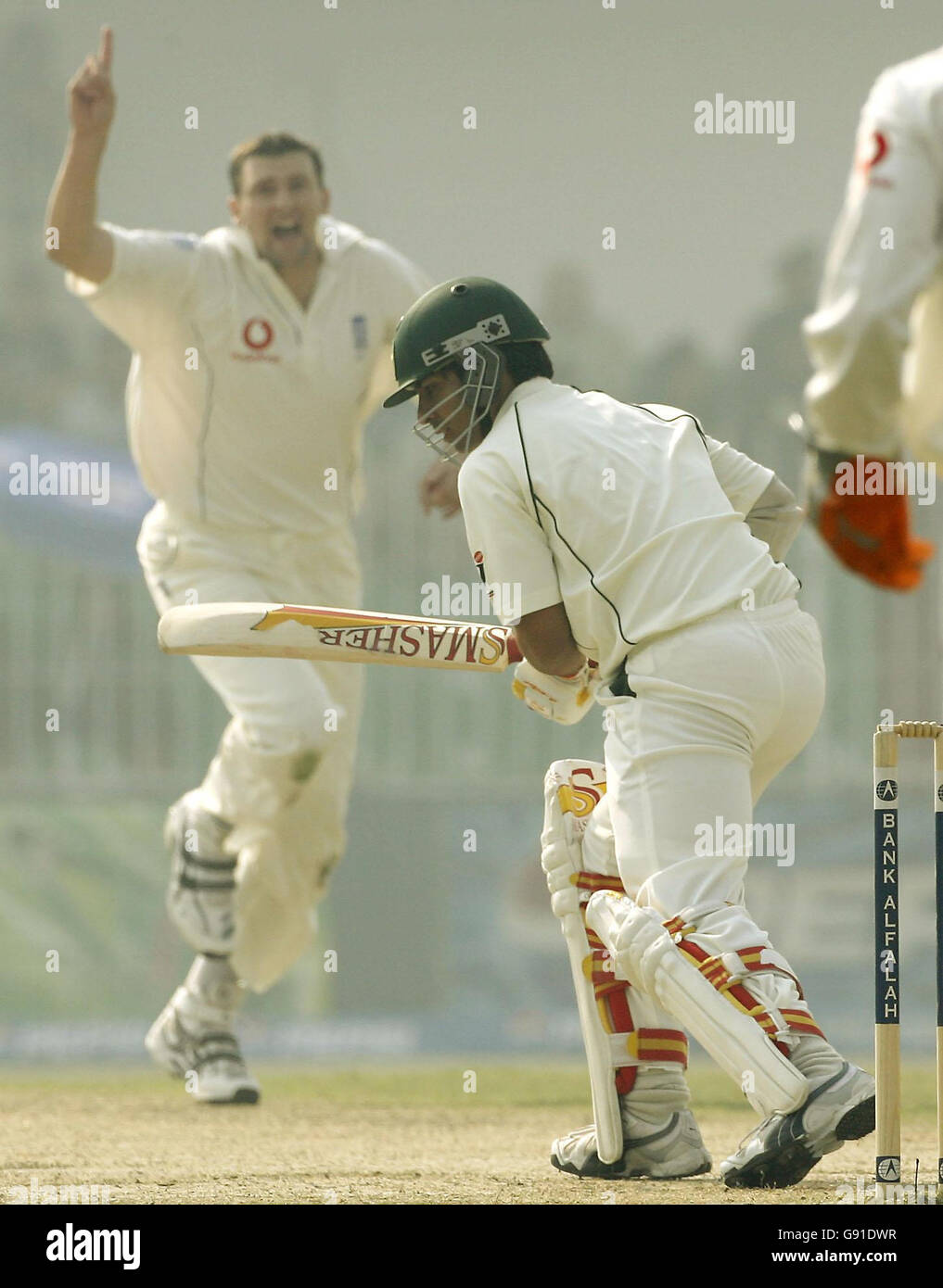 England's Steve Harmison celebrates taking the wicket of Pakistan's ...