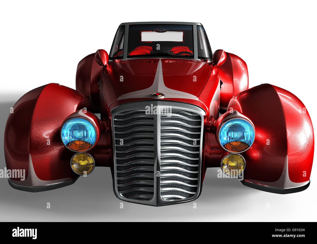 Red new old car brand-less generic concept old fashion car Stock Photo ...
