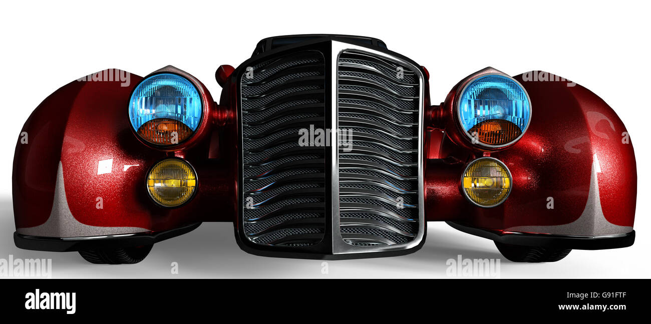 Red new old car brand-less generic concept old fashion car Stock Photo ...