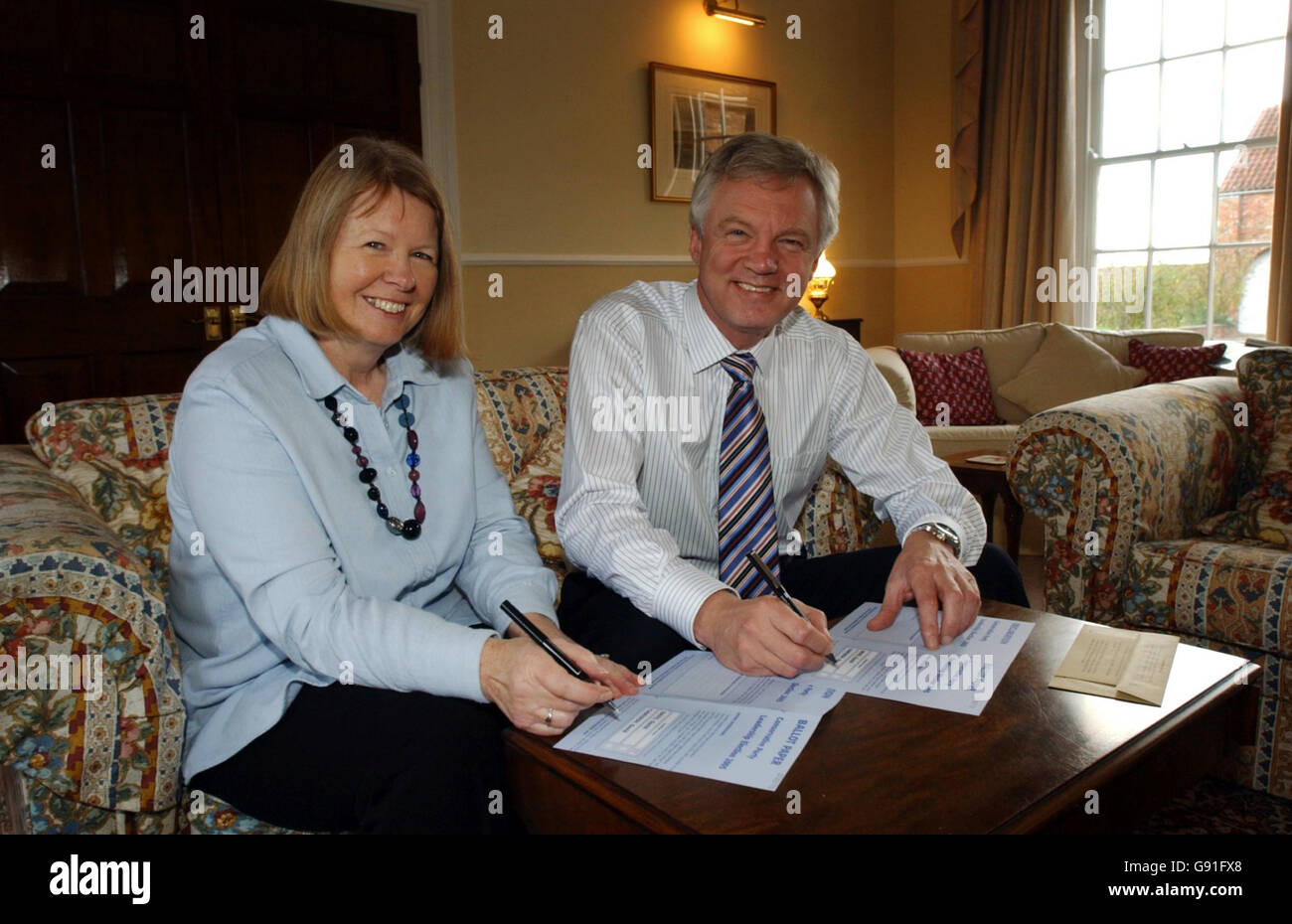 Tory leadership candidate David Davis and his wife Doreen fill in their ...