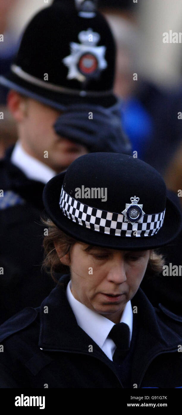Colleagues of murdered WPC Sharon Beshenivsky observe a two minute ...