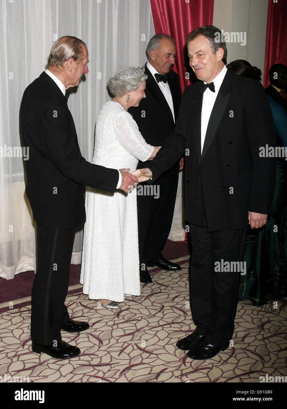 Britains Queen Elizabeth Ii With Prime Minister Tony Blair High ...