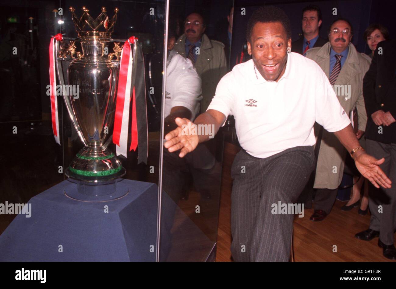 Soccer - Pele At The Manchester United Museum, Old Trafford Stock Photo ...