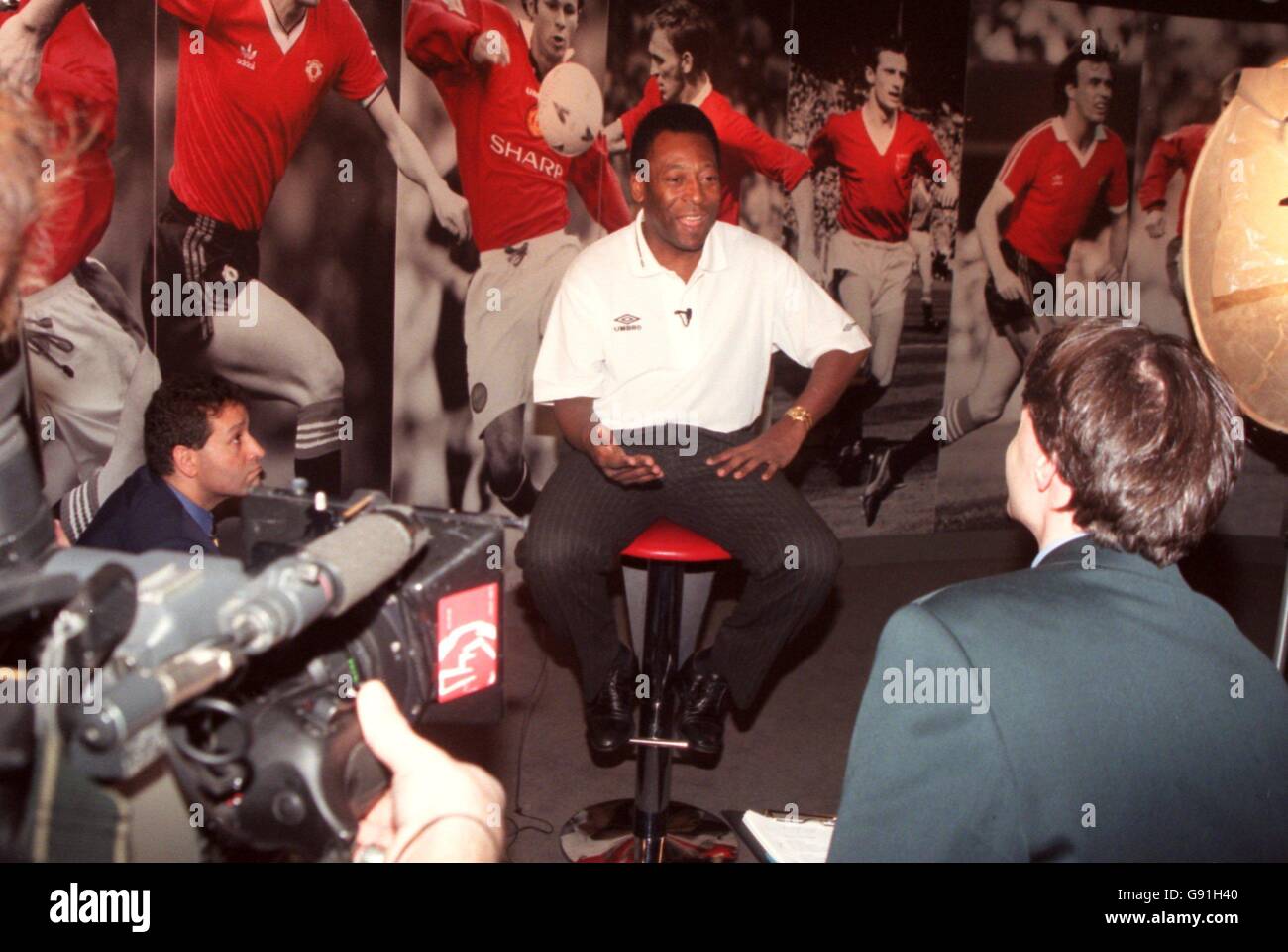 Soccer - Pele At The Manchester United Museum, Old Trafford. Brazil ...