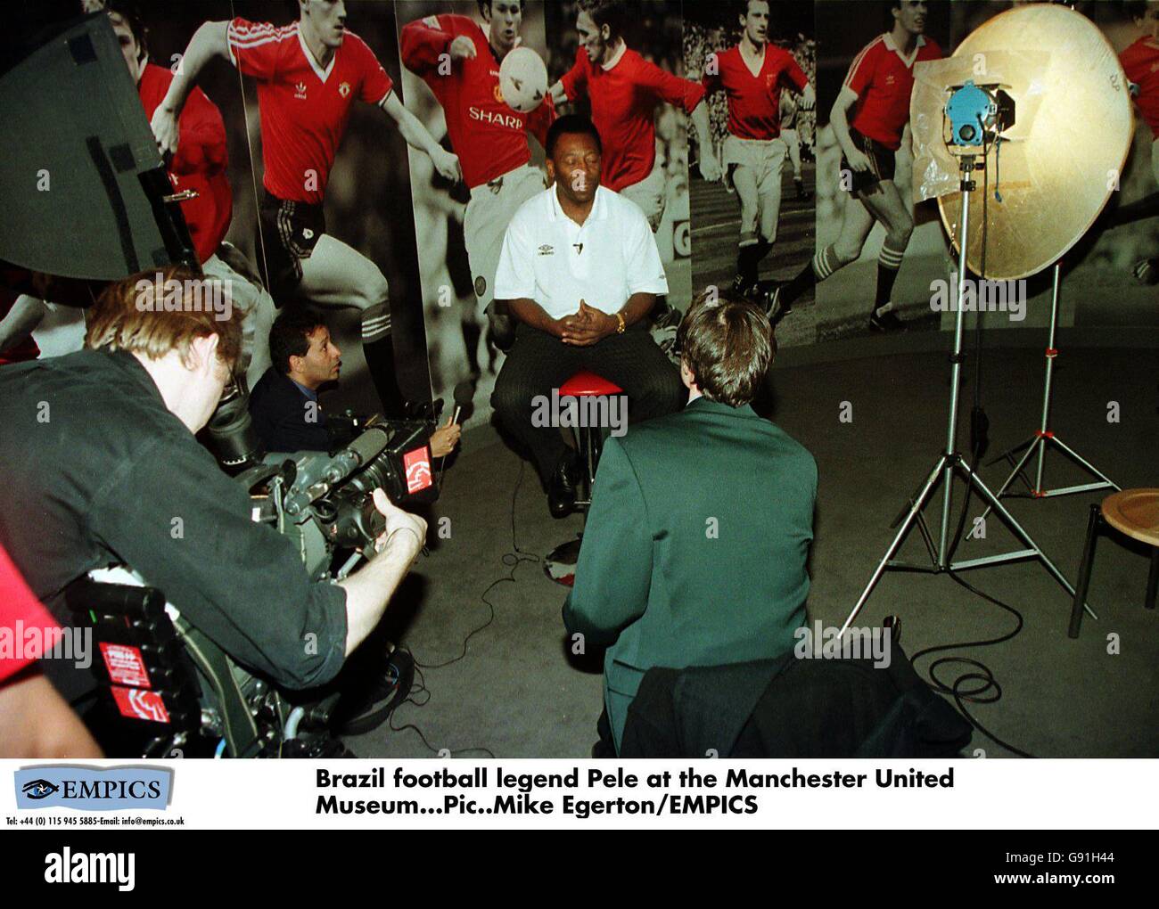 Brazil football legend Pele at the Manchester United Museum Stock Photo ...