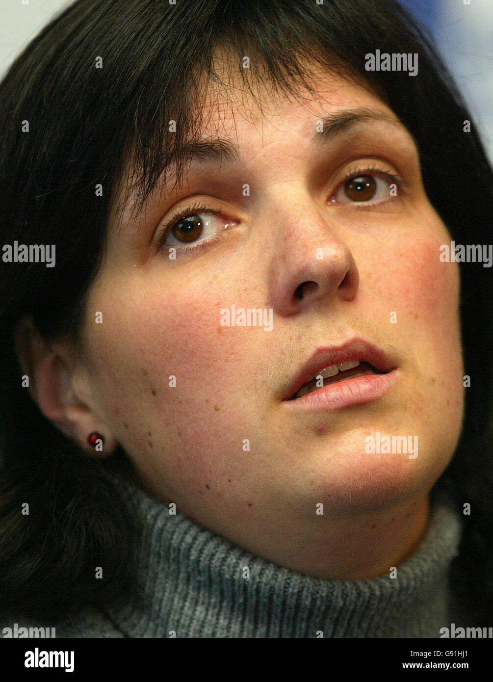 Veronica Wilson at a press conference in Nairn, Scotland, Monday ...