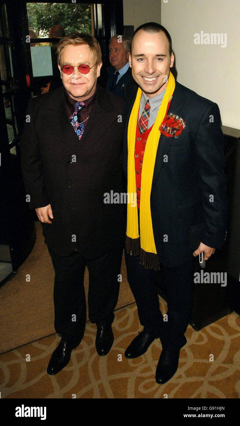 Sir Elton John and his partner David Furnish on Monday 28 November 2005 ...
