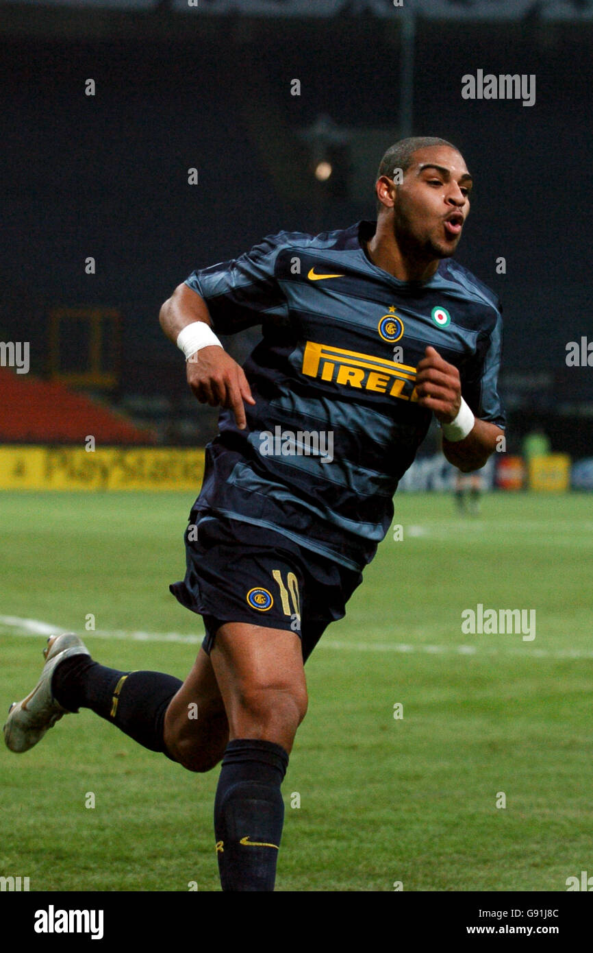 Inter Milan Adriano celebrates scoring his first goal Stock Photo - Alamy