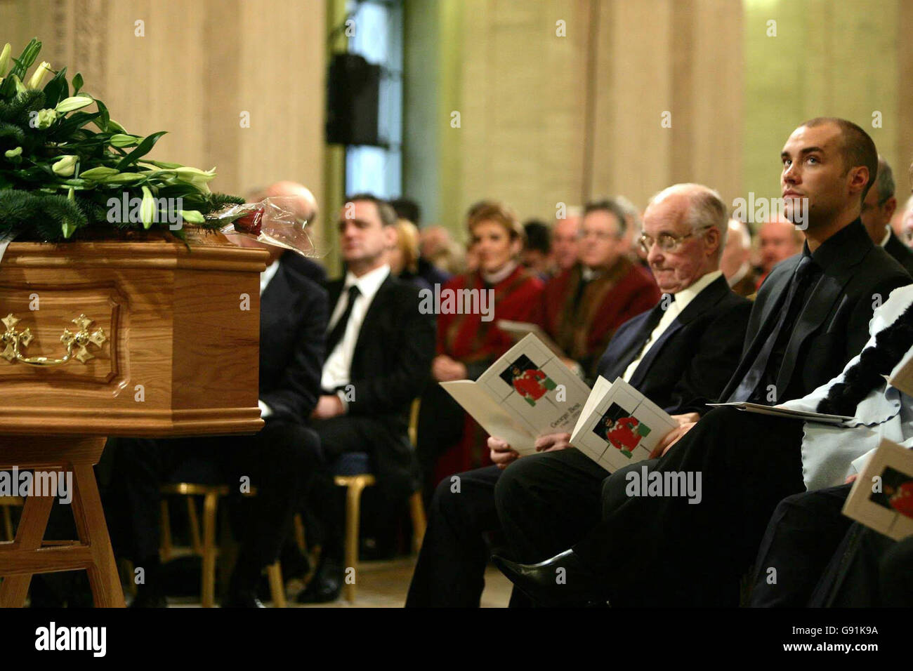 Dickie Best and Calum Best during George Best's funeral service in ...