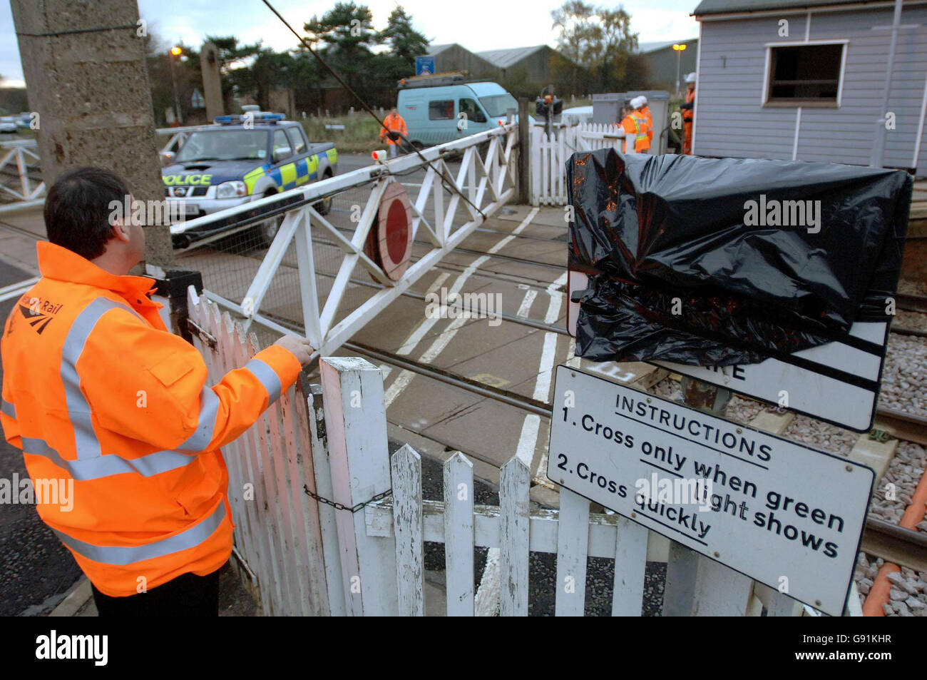 Elsenham train crossing hi-res stock photography and images - Alamy