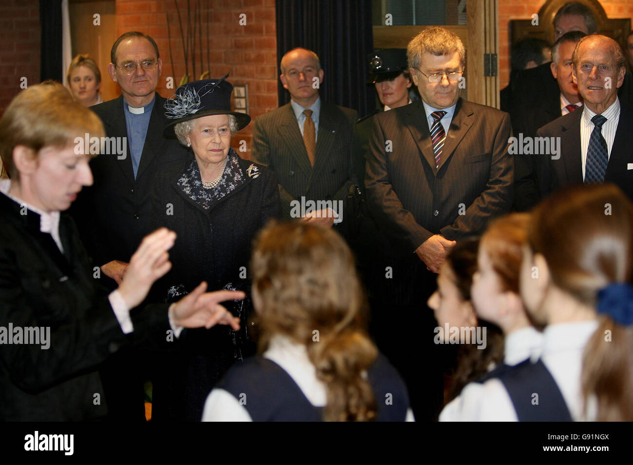 Queen Elizabeth II and the Duke of Edinburgh arrives at the Belfast ...