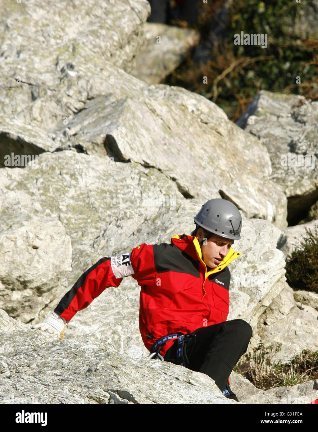 Prince william carried out mock mountain rescue hi-res stock ...
