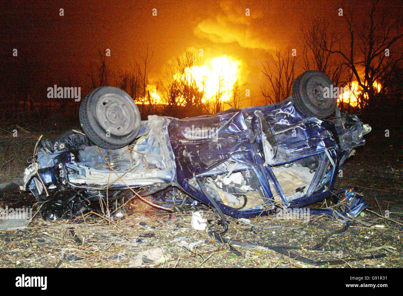 Car explosion fire flames hi-res stock photography and images - Alamy