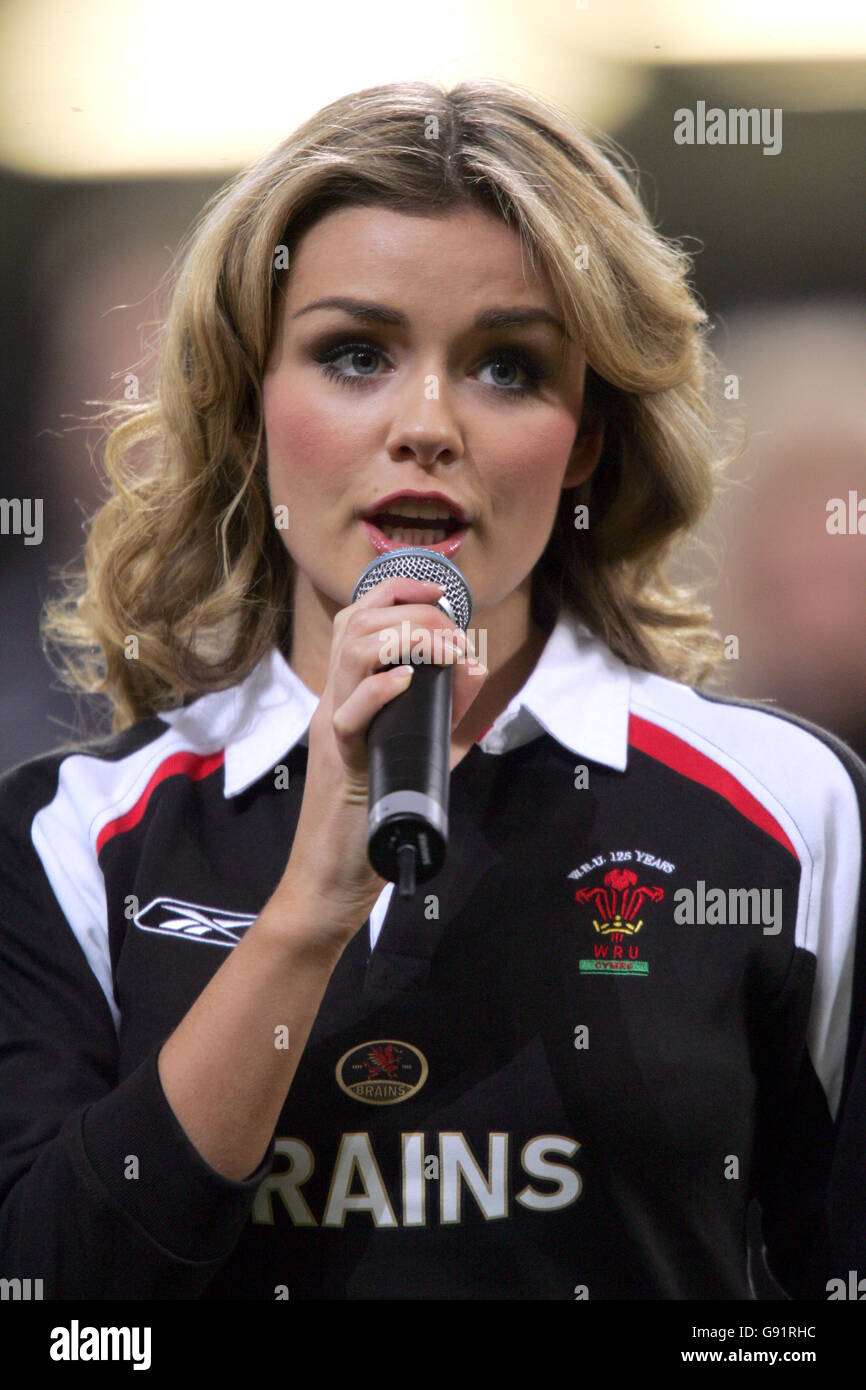 Opera singer katherine jenkins sings the national anthem for wales hi ...