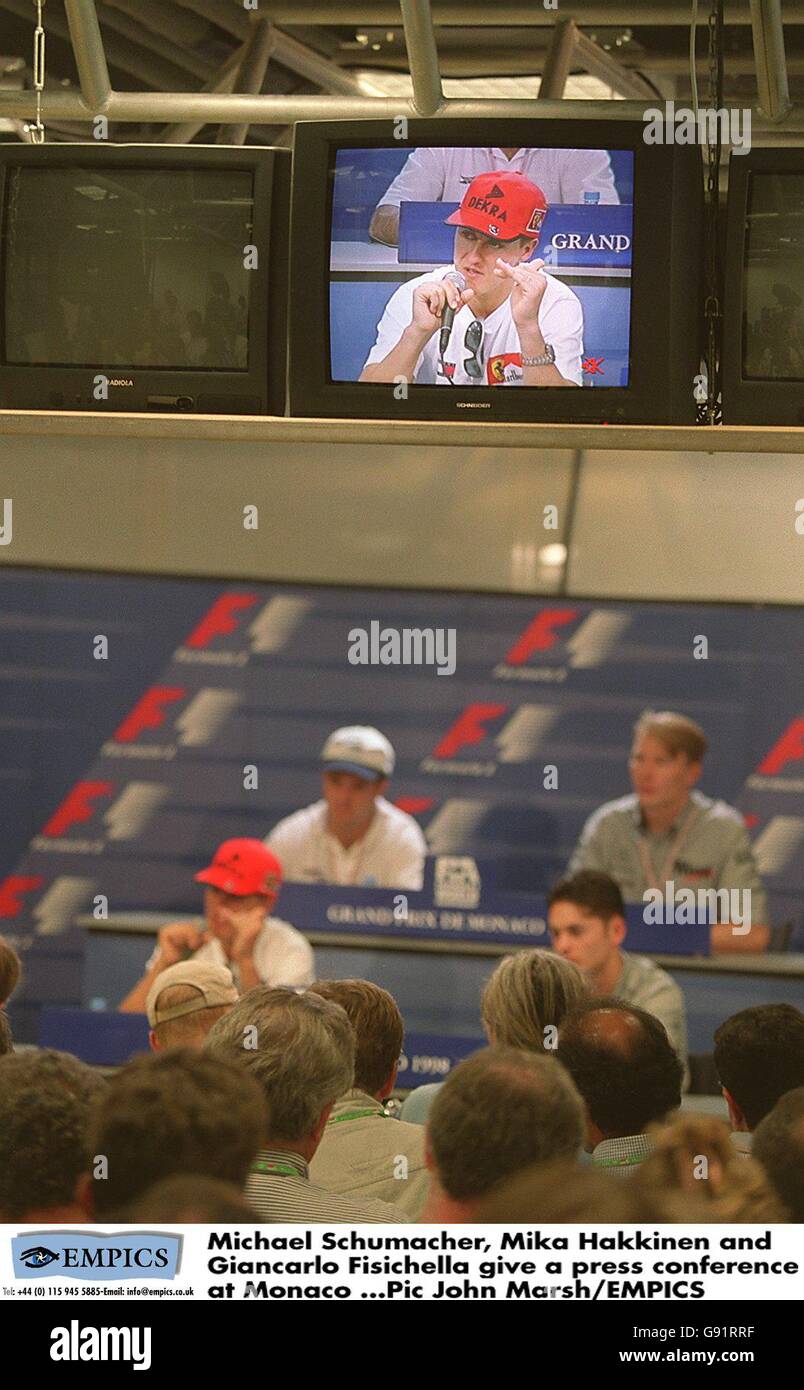 Formula One Motor Racing - Monaco Grand Prix - Preview Day. Michael Schumacher, Mika Hakkinen ...