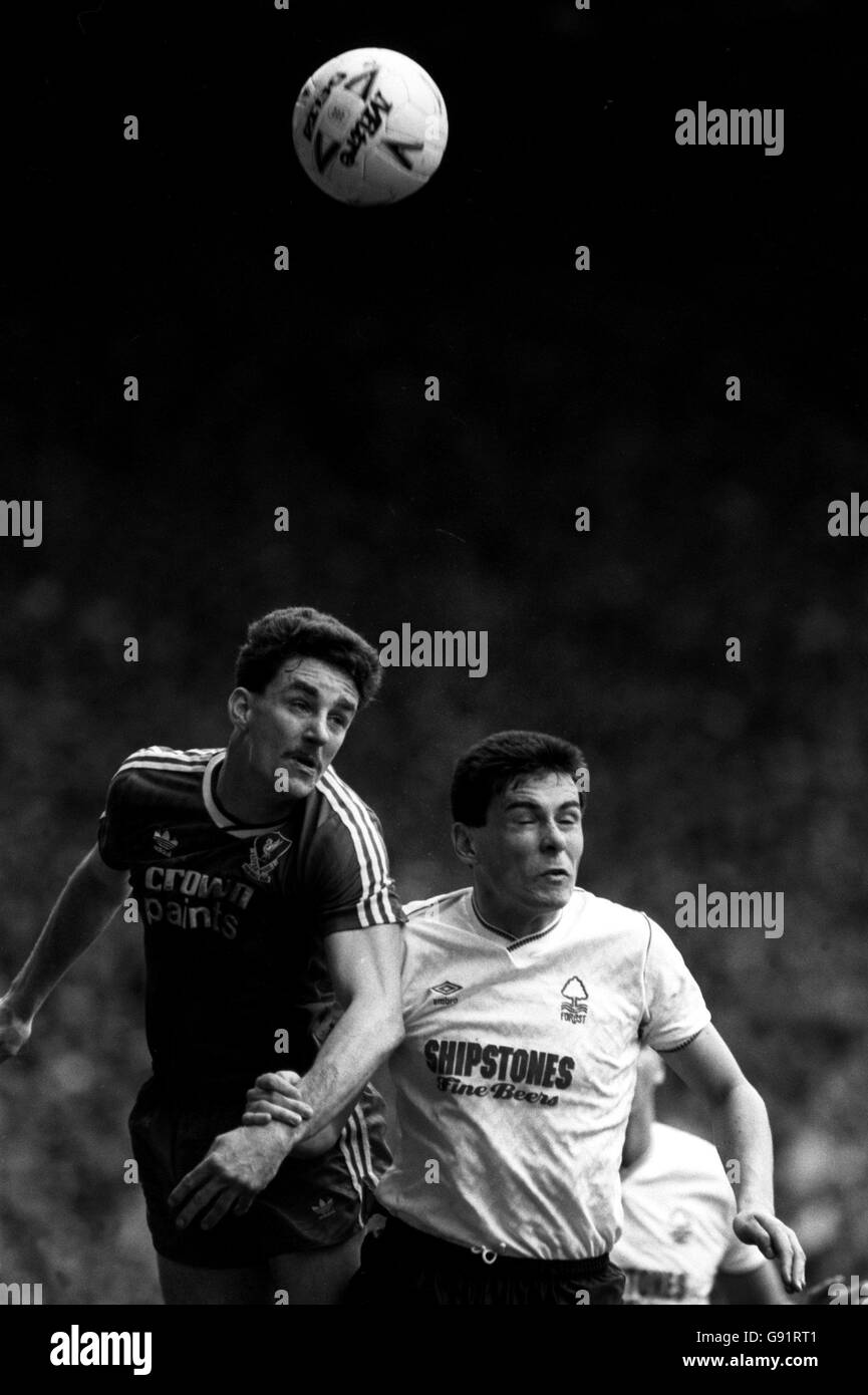 Nottingham forests steve chettle r and liverpools john aldridge l hi ...