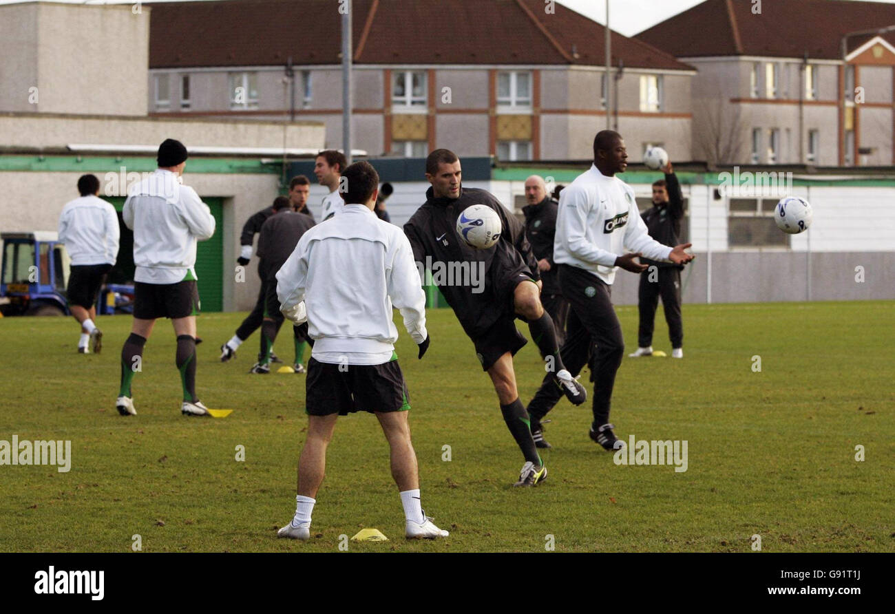 Celtic's Roy Keane (C) during a training session at the Barrowfield ...