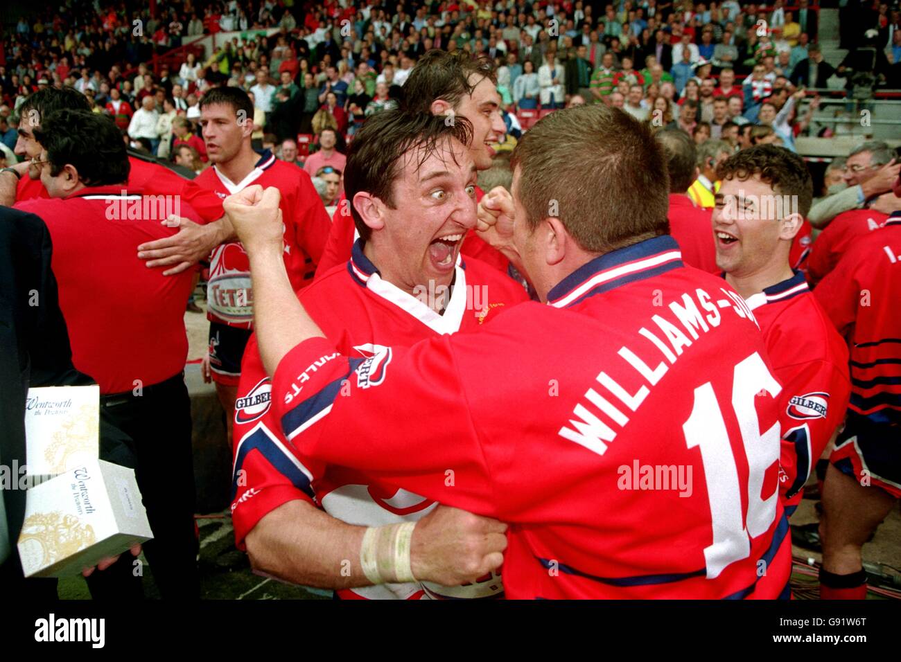 Llanellis rupert moon celebrates victory with hugh williams jones hi ...