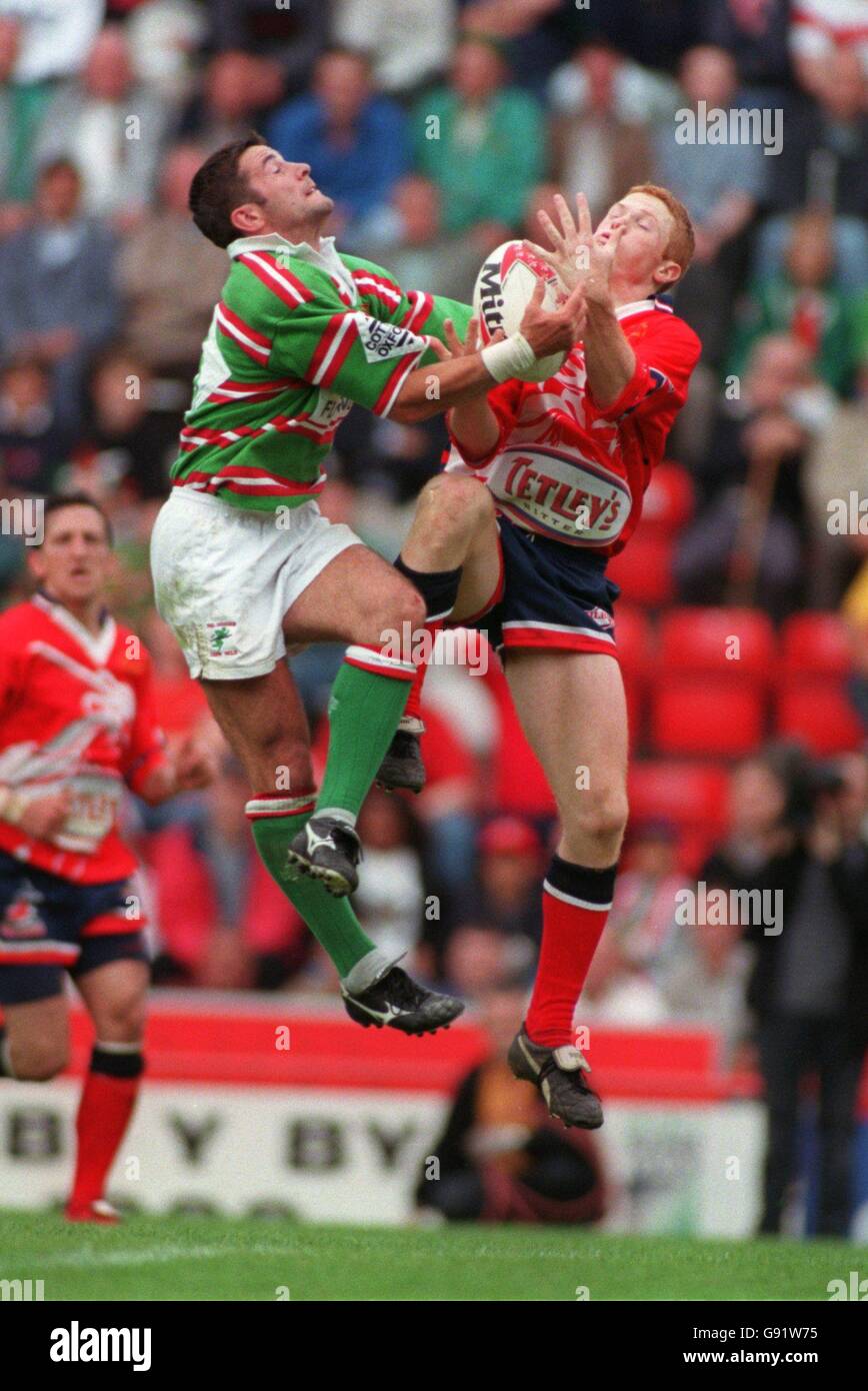 Llanelli's Darril Williams jumps for a high ball with Ebbw Vale's ...
