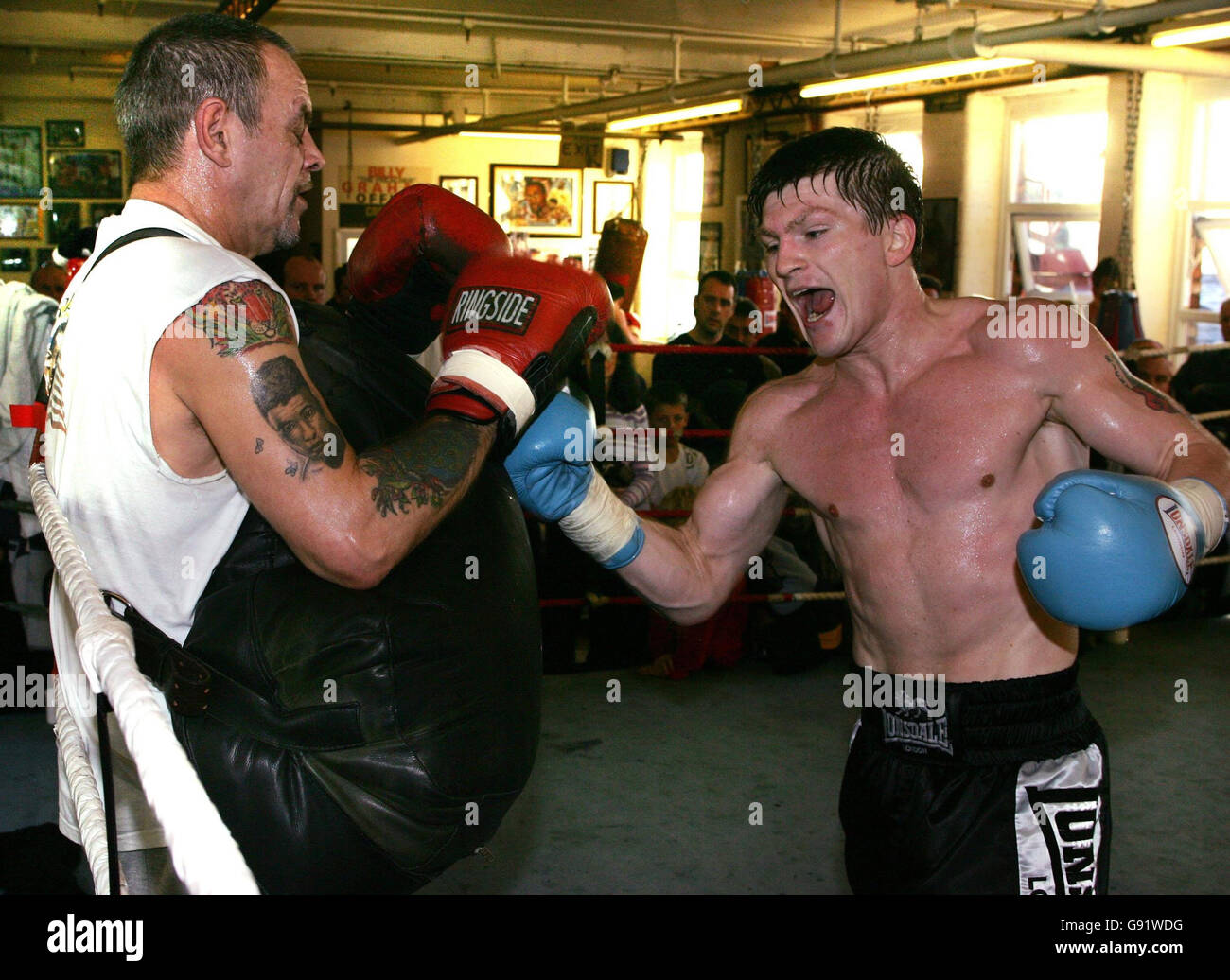World light welterweight boxing champion ricky at his gym in hi-res ...