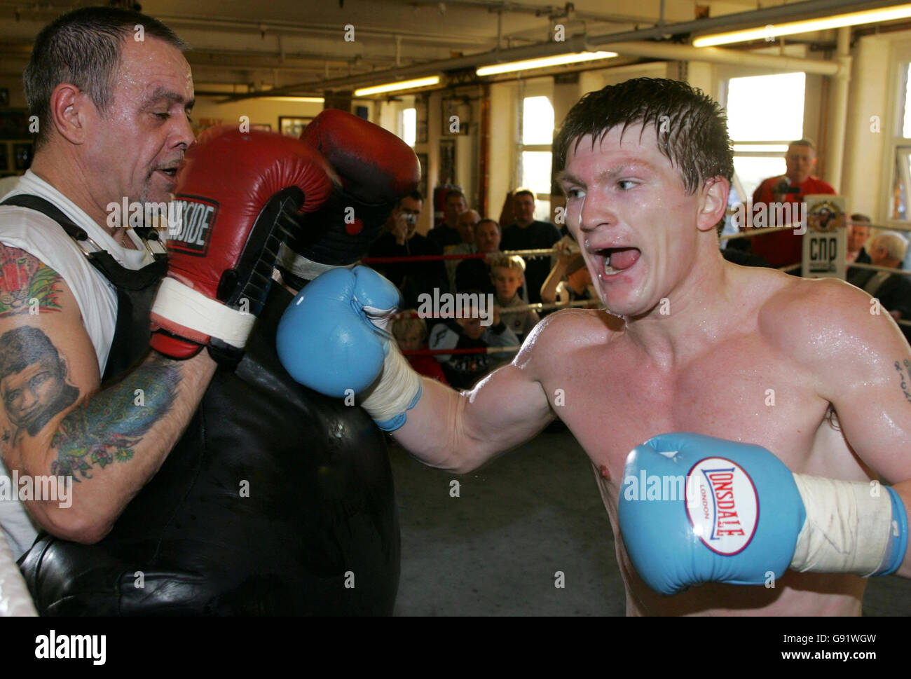 World light welterweight boxing champion ricky at his gym in hi-res ...