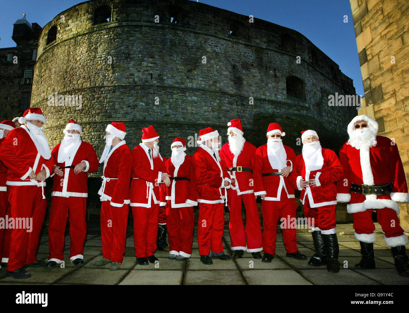 Budding santa applicants gather at edinburgh castle hi-res stock ...