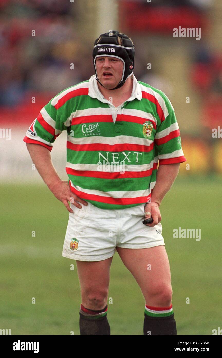 Leicester's Dorian West takes a breather during the game Stock Photo ...