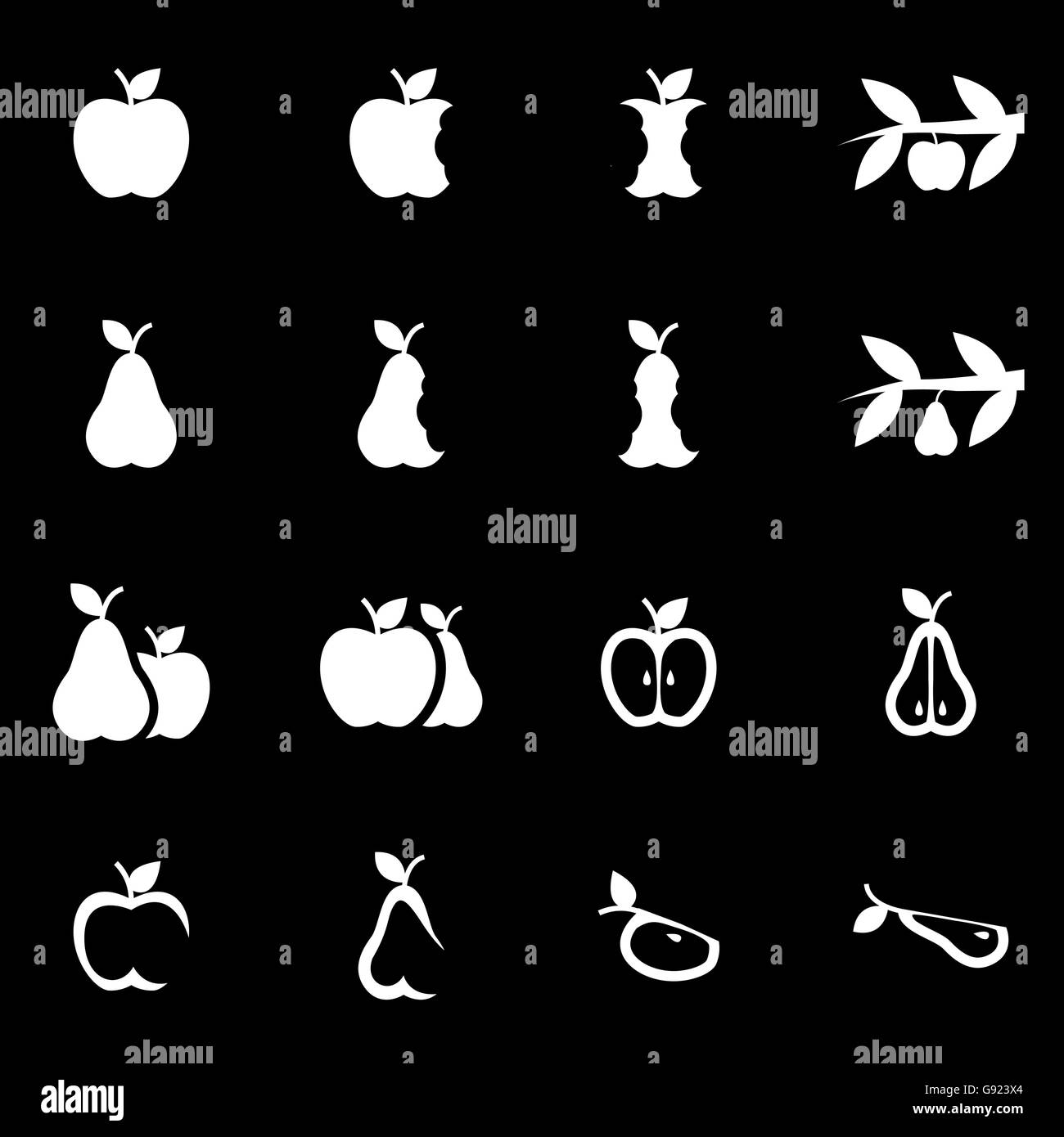 Red green fruits apple Black and White Stock Photos & Images - Alamy