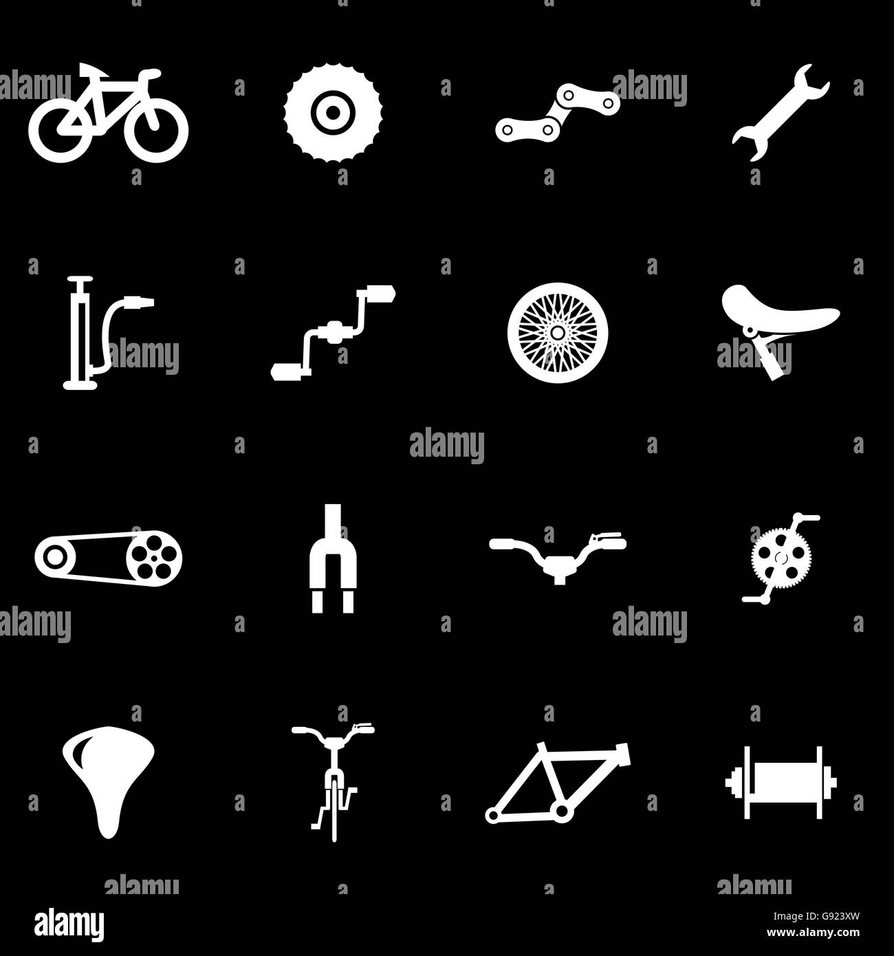 Vector white bicycle icon set Stock Vector Image & Art - Alamy