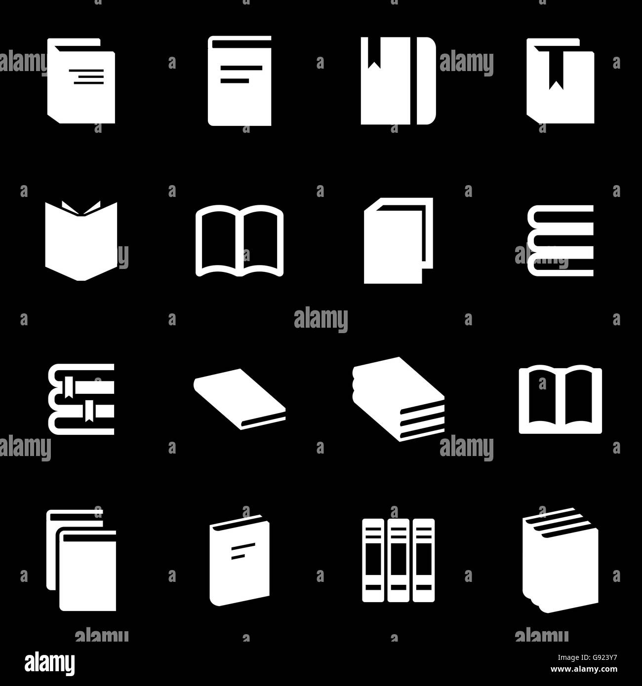 Vector white book icon set Stock Vector Image & Art - Alamy