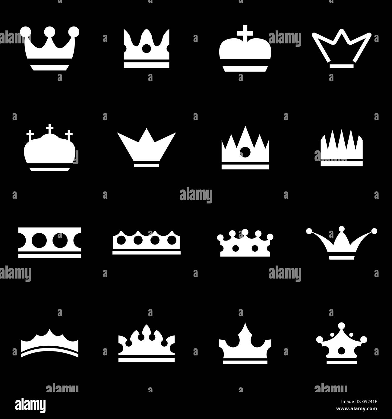 Vector white crown icon set Stock Vector Image & Art - Alamy