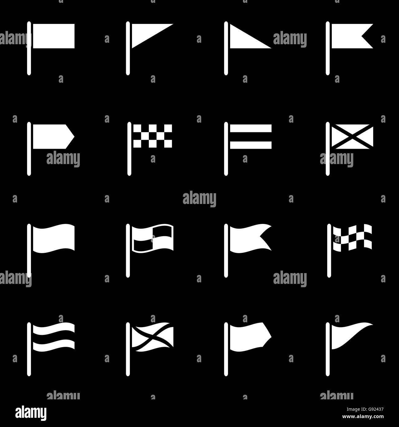 Vector white flag icon set Stock Vector Image & Art - Alamy