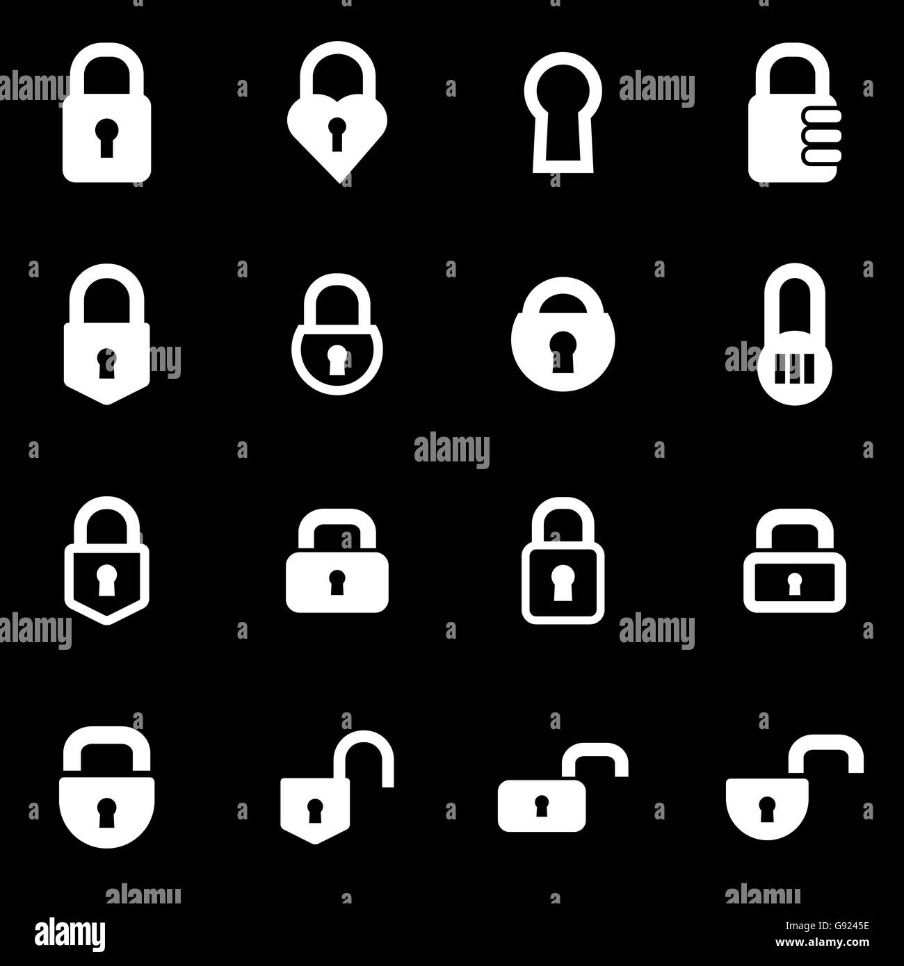 Vector white locks icon set Stock Vector Image & Art - Alamy