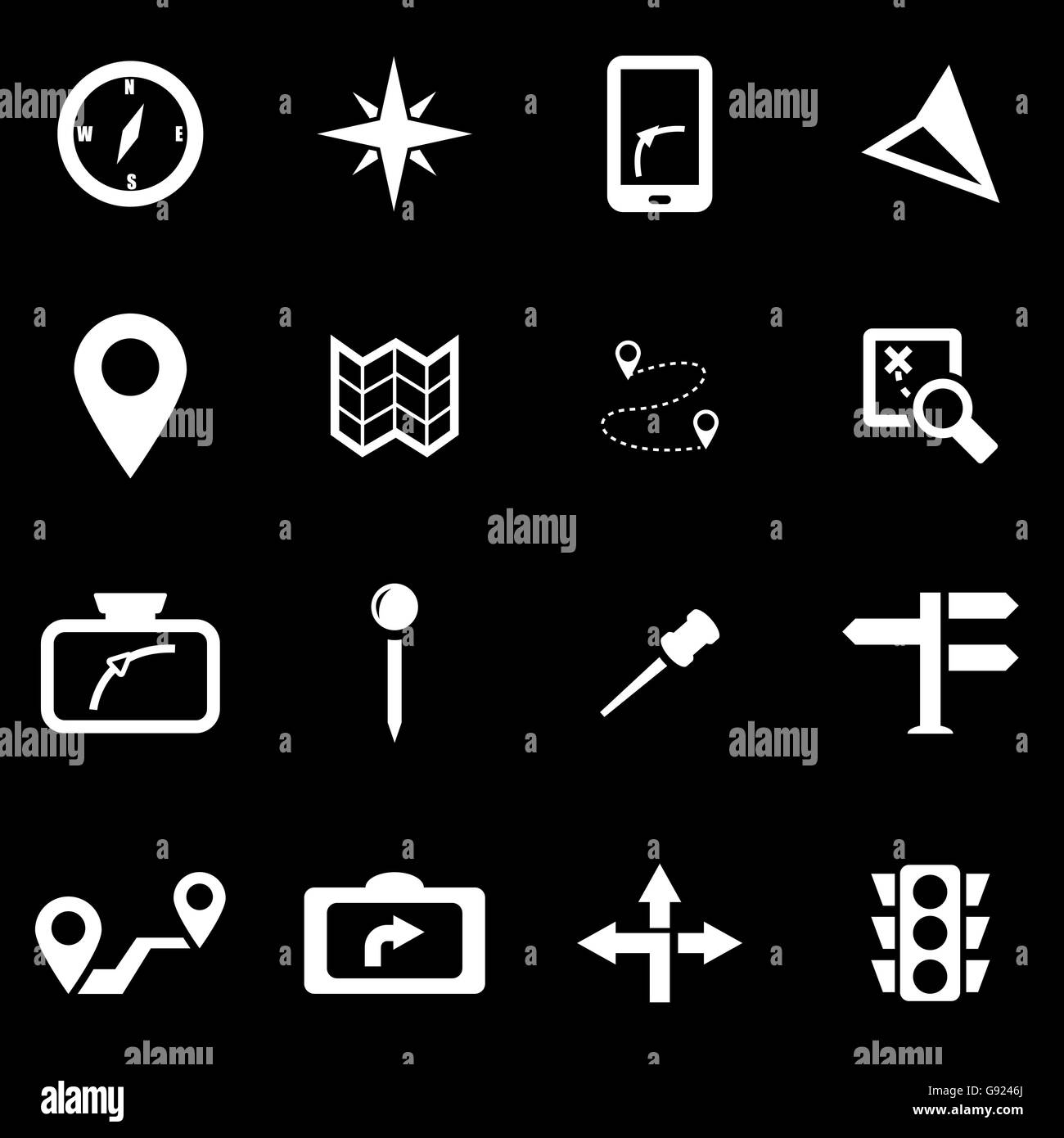 Vector white navigation icon set Stock Vector Image & Art - Alamy