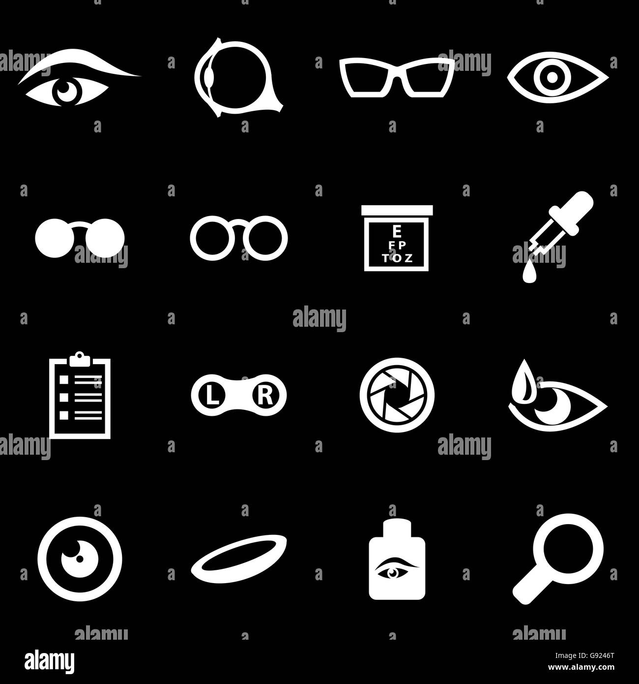 Vector white optometry icon set Stock Vector Image & Art - Alamy