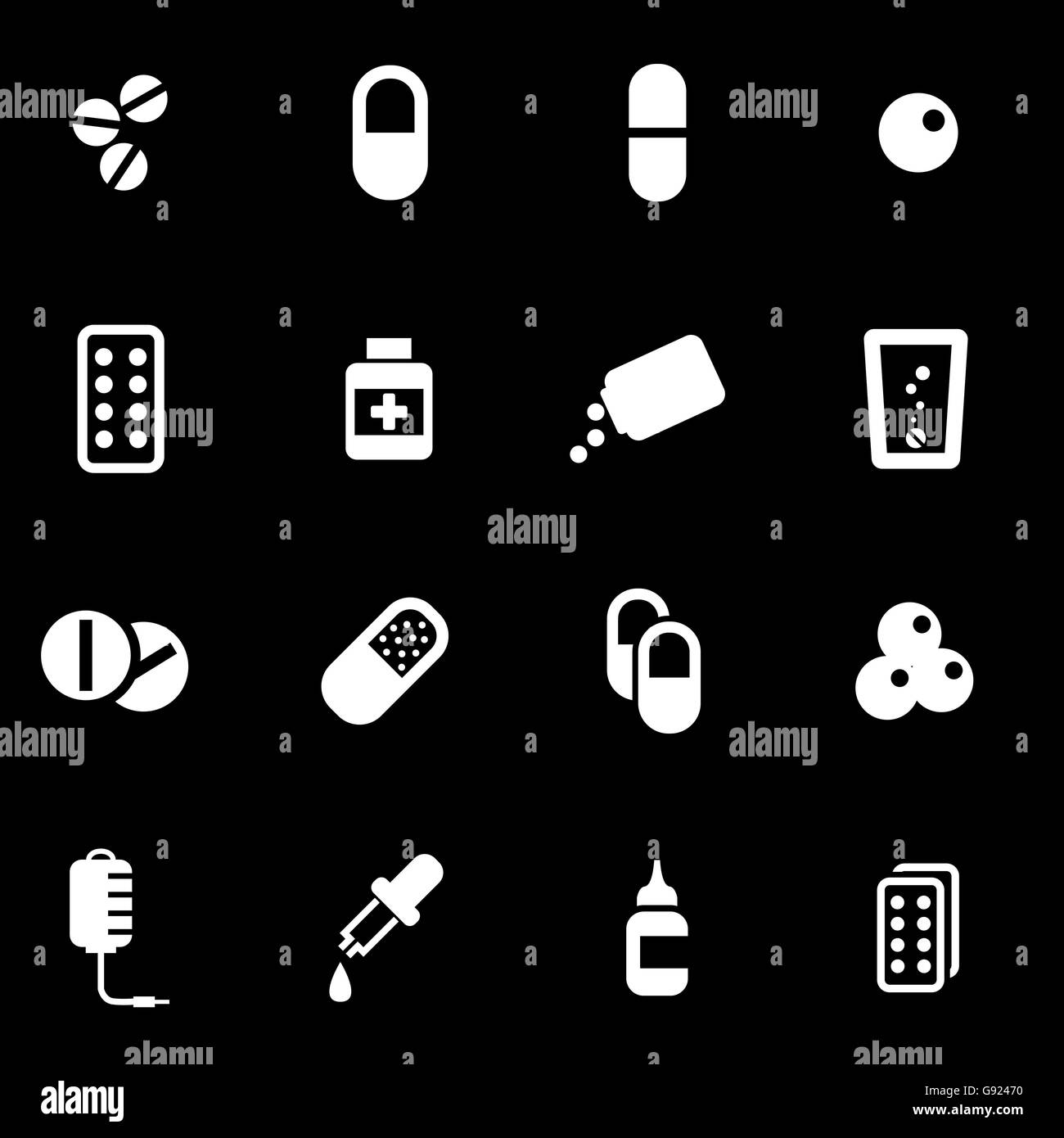 Vector white pills icon set Stock Vector Image & Art - Alamy