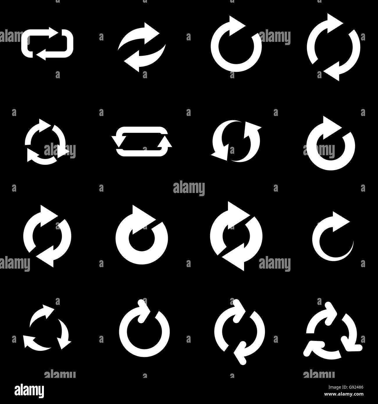 Vector white refresh icon set Stock Vector Image & Art - Alamy